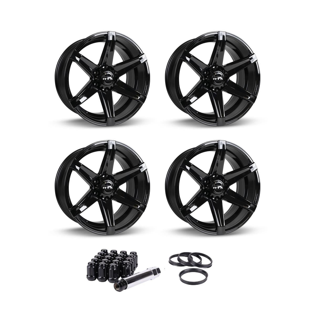 20 Inch Black Rims (Set of 4) for 1999 GMC K1500 Suburban, RTX 82976-CJ ...