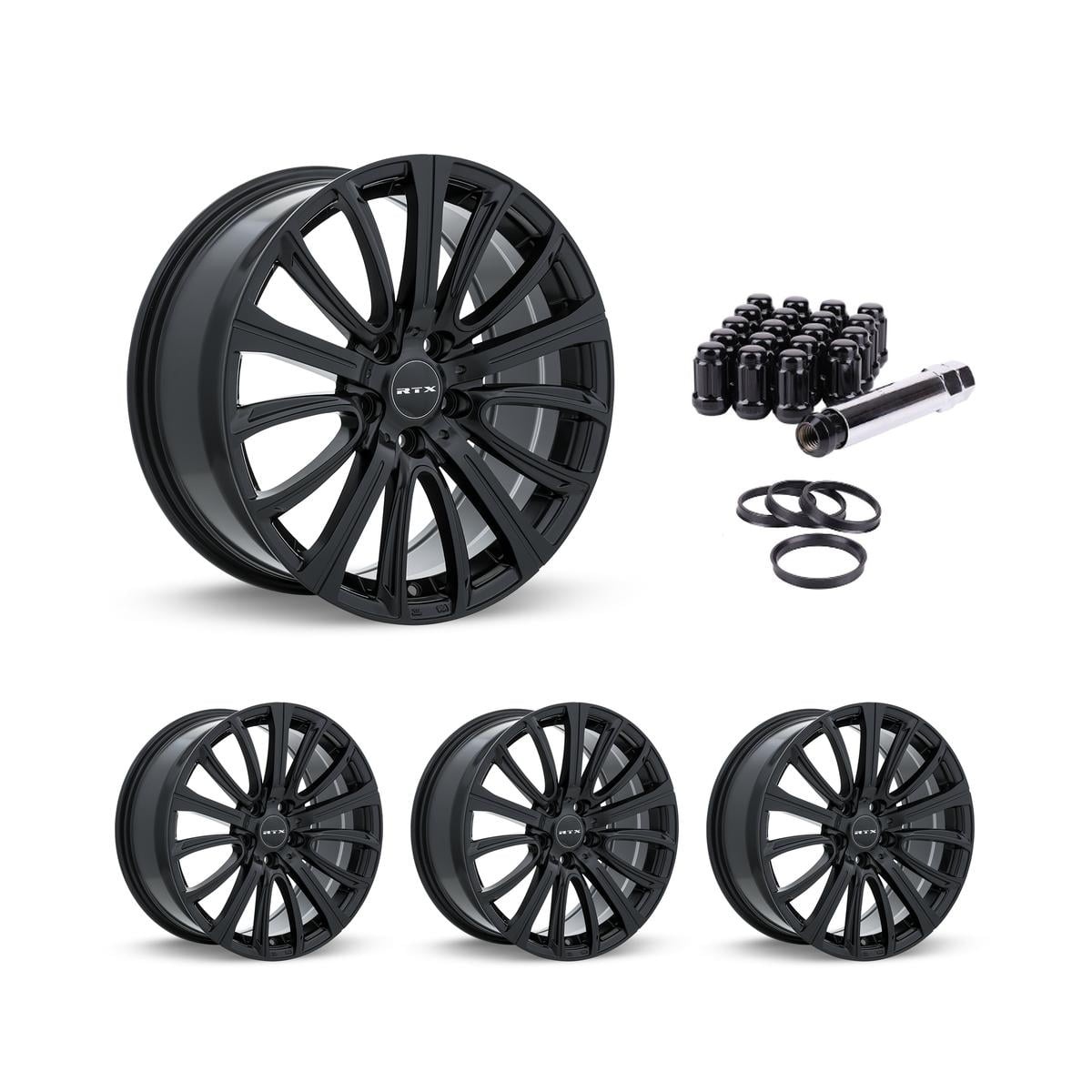 20 Inch Black Rims (Set of 4) for 2006-2012 Ford Fusion, RTX 82473-EB ...