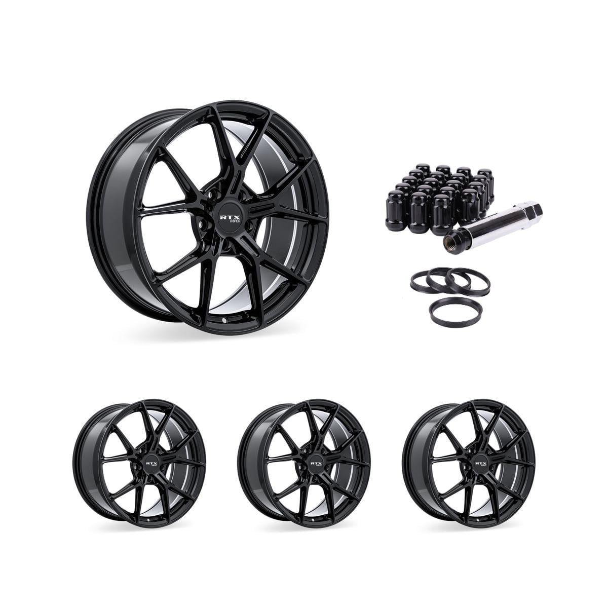 20 Inch Black Rims (Set of 4) for 2007-2012 Hyundai Veracruz, RTX 83127 ...