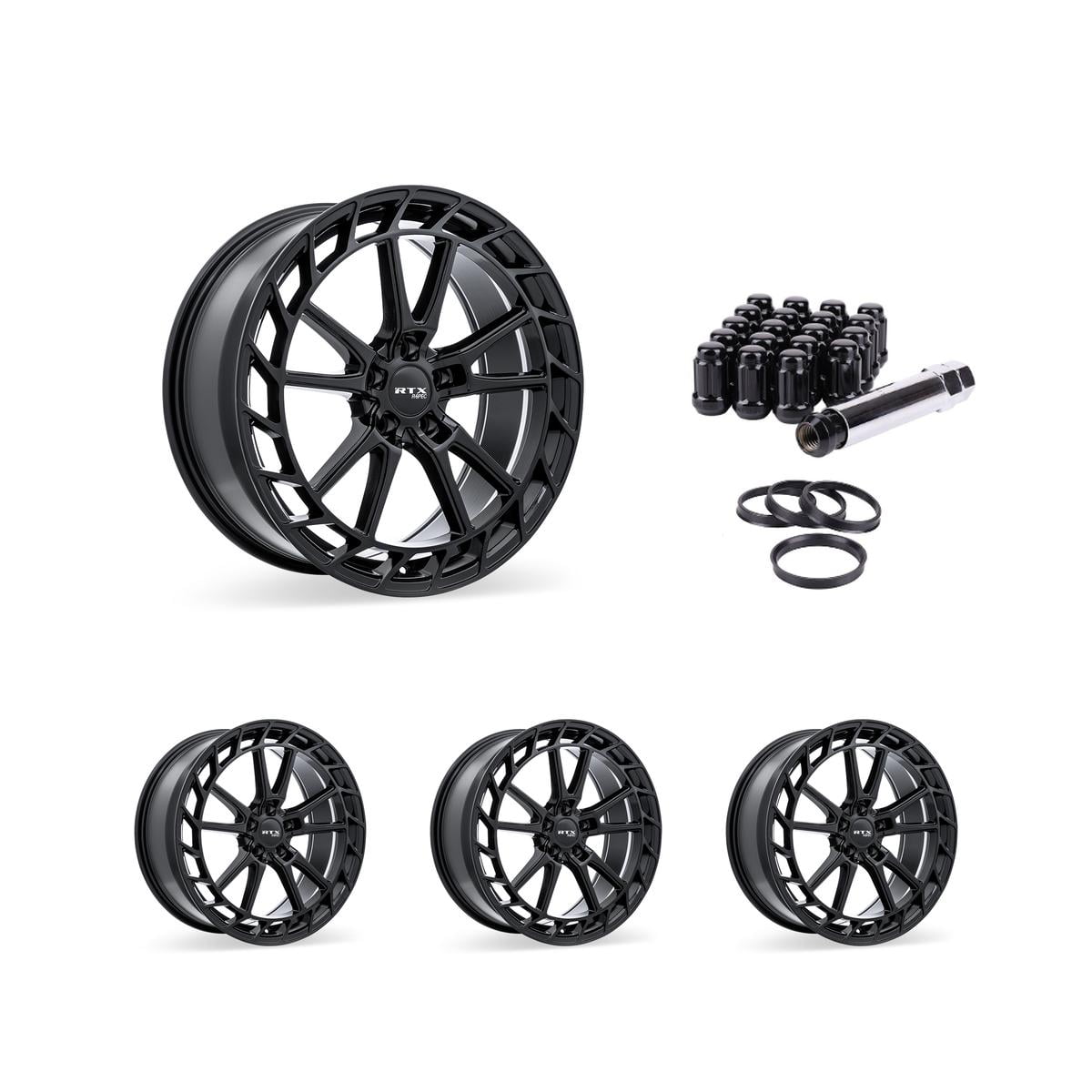 20 Inch Black Rims (Set of 4) for 2018-2024 Hyundai Kona, RTX 83076-LR ...