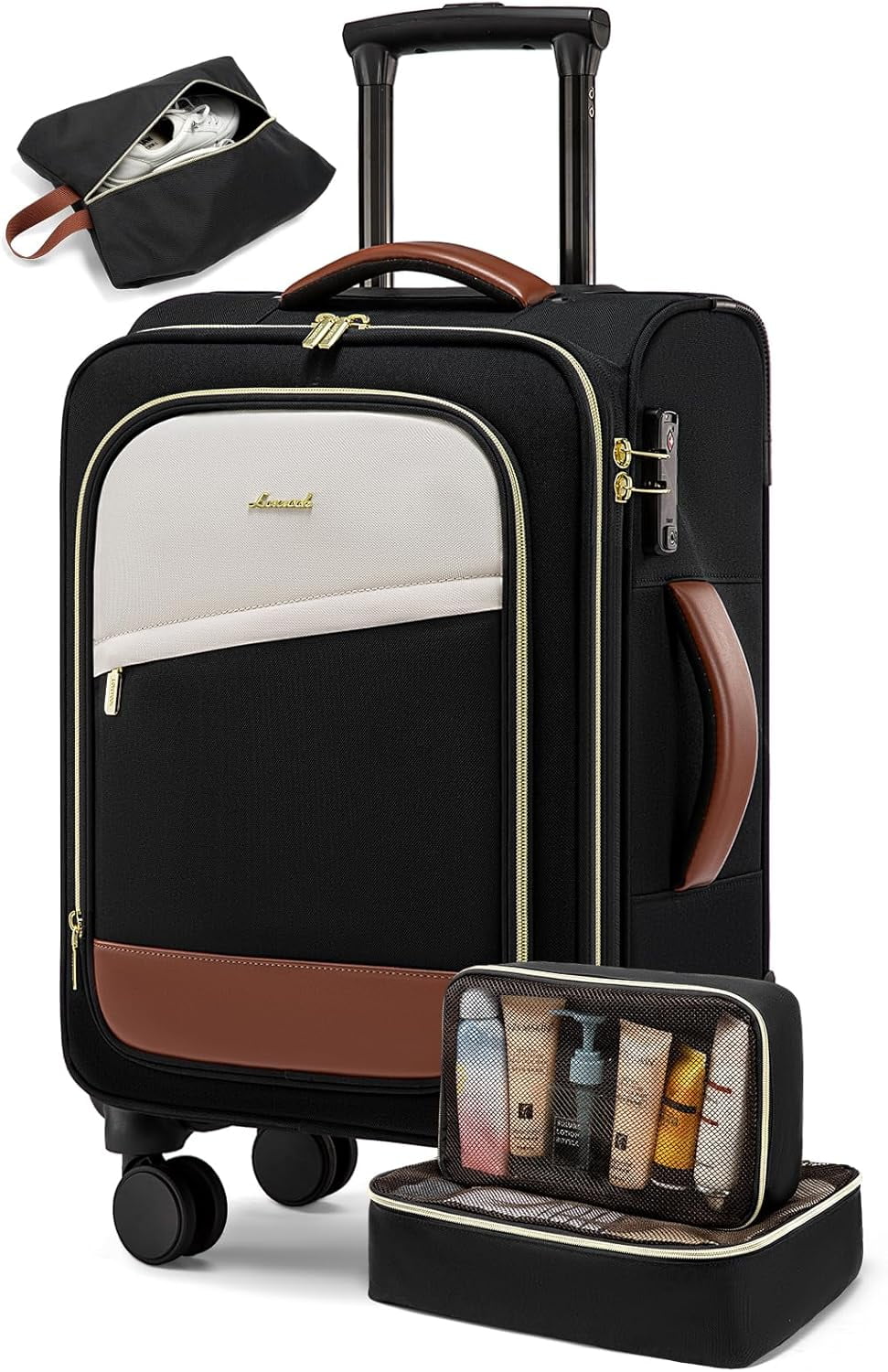 20 Inch Carry on Luggage, 4 Pcs 22x14x9 Airline Approved Suitcases with ...