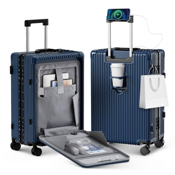 20 Inch Carry On Luggage Airline Approved, PC Hardshell Suitcase with ...