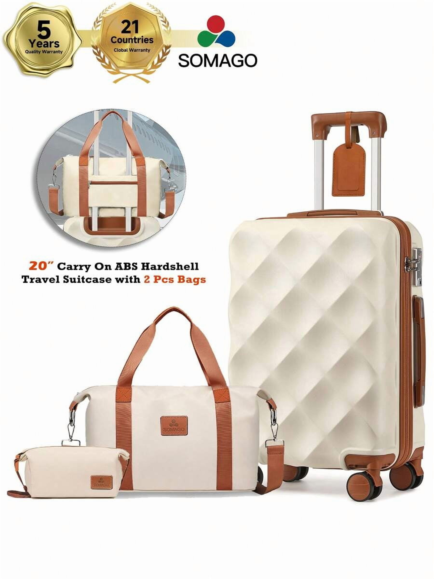20 Inch Carry On Suitcase Set With Duffel Bag And Toiletry Bag Airline ...