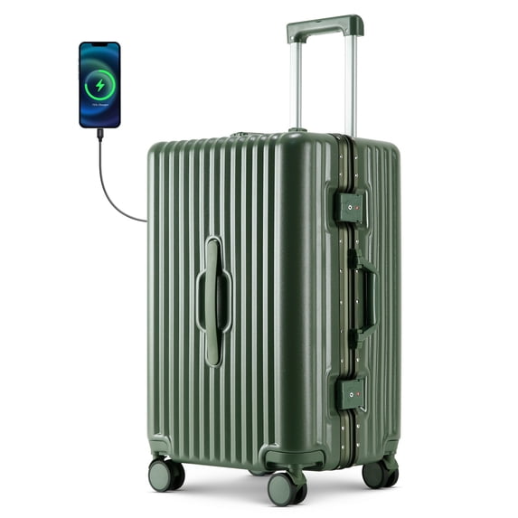 20 in Carry on Suitcase,Zipperless PC Hard Shell Luggage with 360 ...