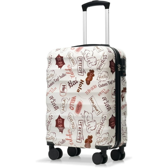 20 Inch Carry on Luggage Lightweight Glossy Hardshell PC+ABS Travel ...