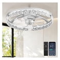 20 Inch Ceiling Fan with Light, Low Profile Flush Mount Fan with Remote ...