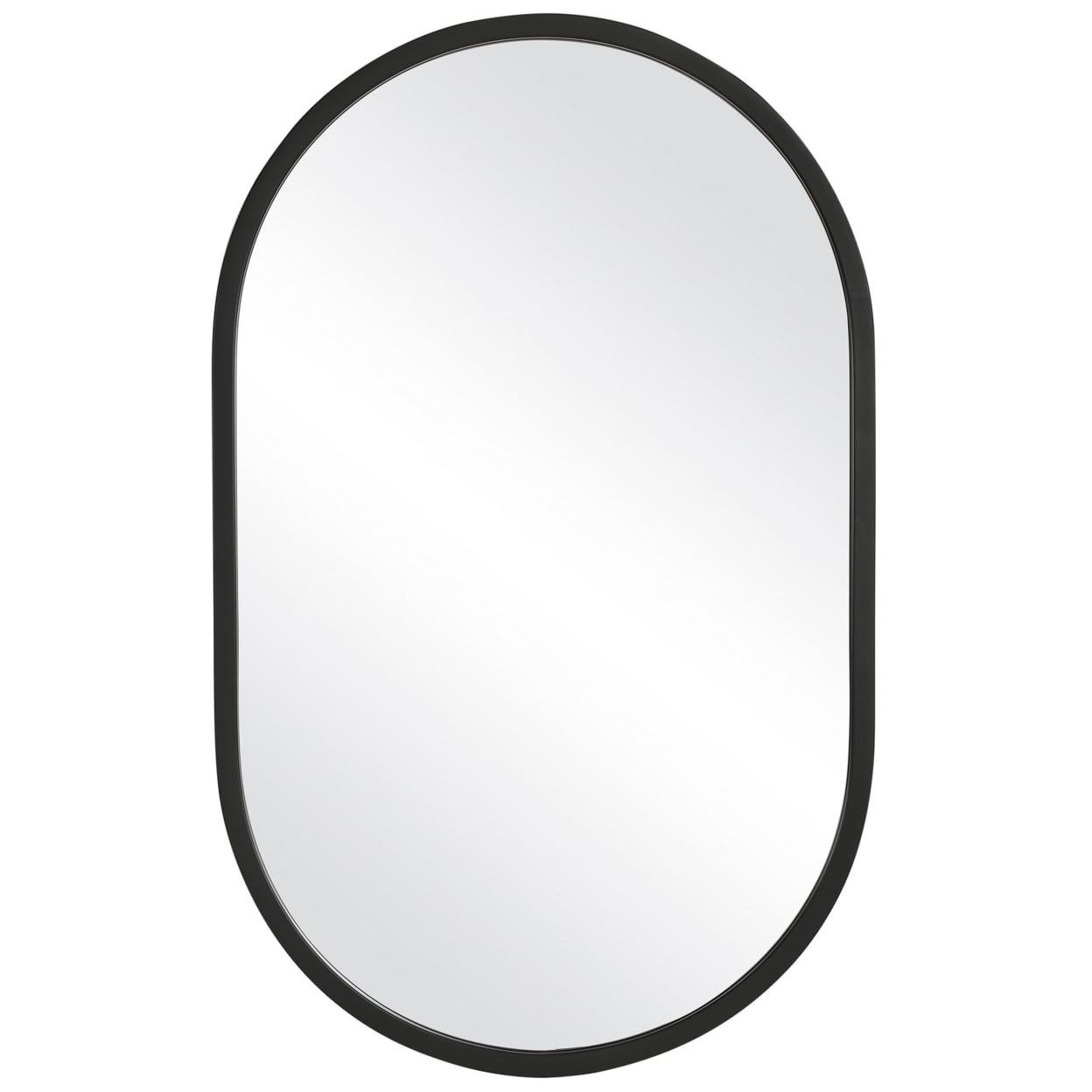 20 Inch Contemporary Style Oblong Shape Mirror, Black - Saltoro Sherpi ...