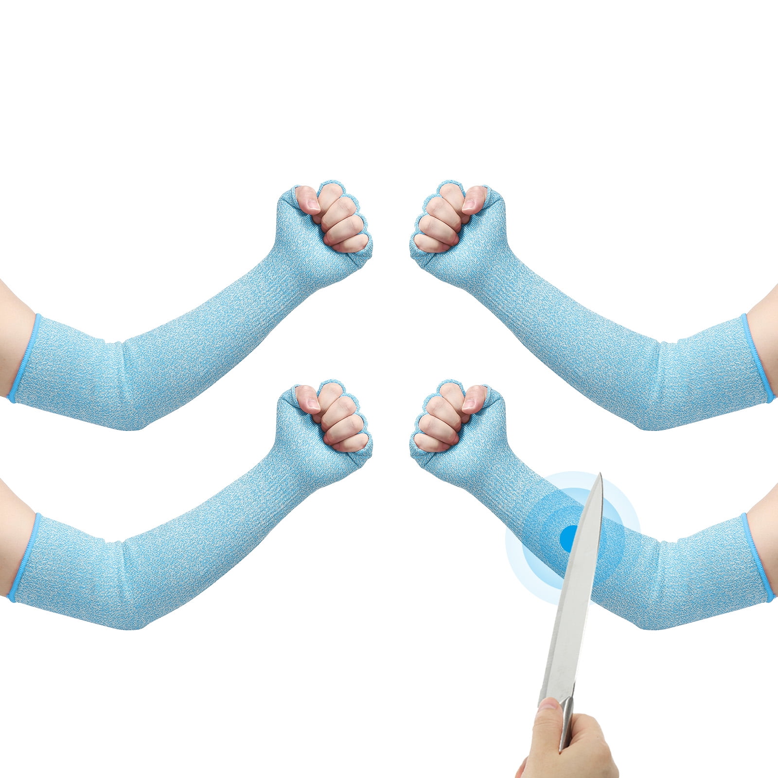 20 Inch Cut Resistant Sleeves with Finger Grips Forearm Protective ...