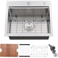 20 Inch Drop in Kitchen Sink Single Bowl 16 Gauge Stainless Steel ...