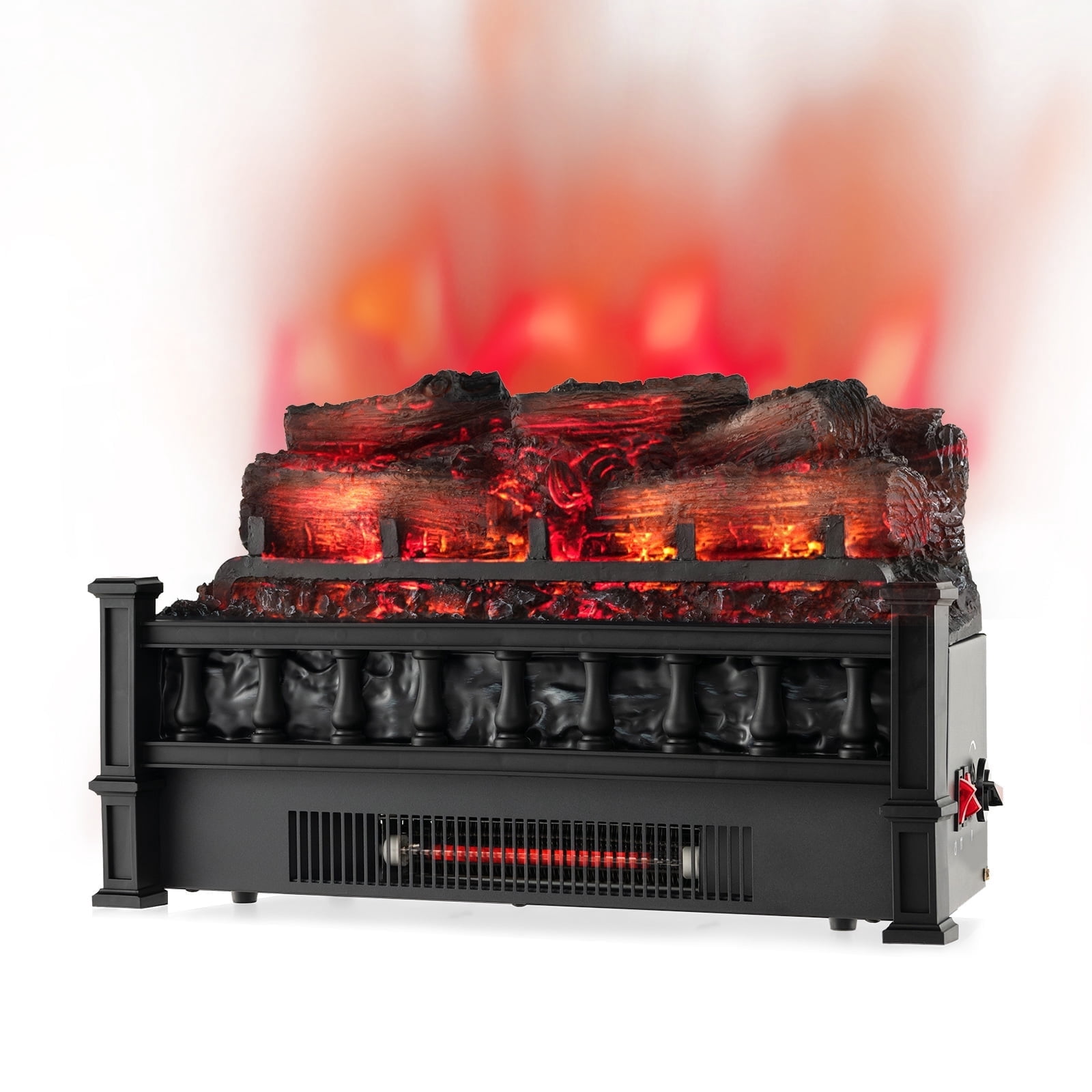 20 Inch Electric Fireplace Heater with Realistic Pinewood Ember Bed ...