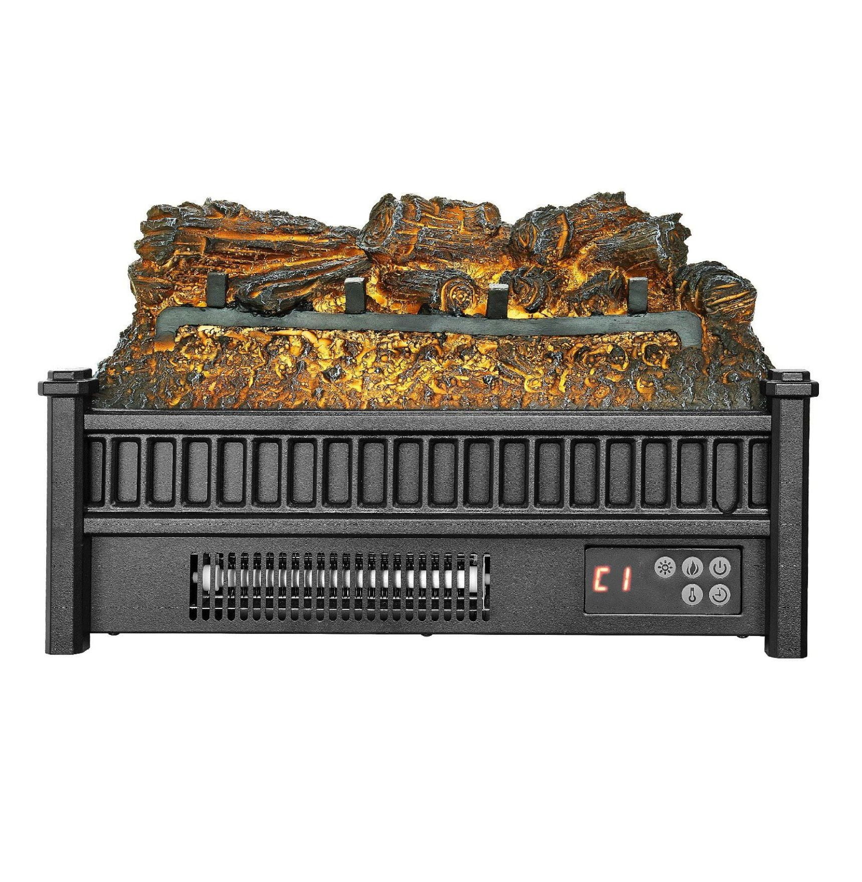 20 Inch Electric Fireplace Log Heater, 1500W Infrared, 5 Flame ...