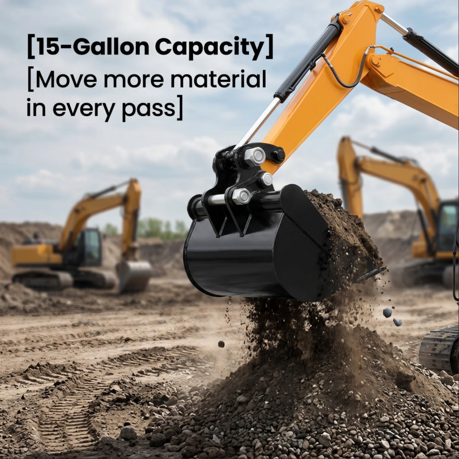 20 Inch Excavator Bucket Attachments,15 Gallon Flat Backhoe Buckets ...