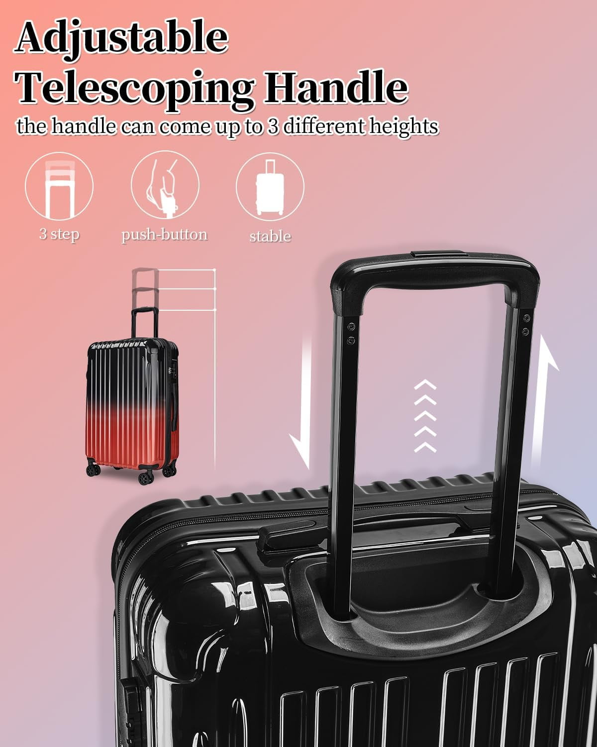 20 Inch Expandable Hardside Carry On Suitcase with 360° Spinner Wheels ...