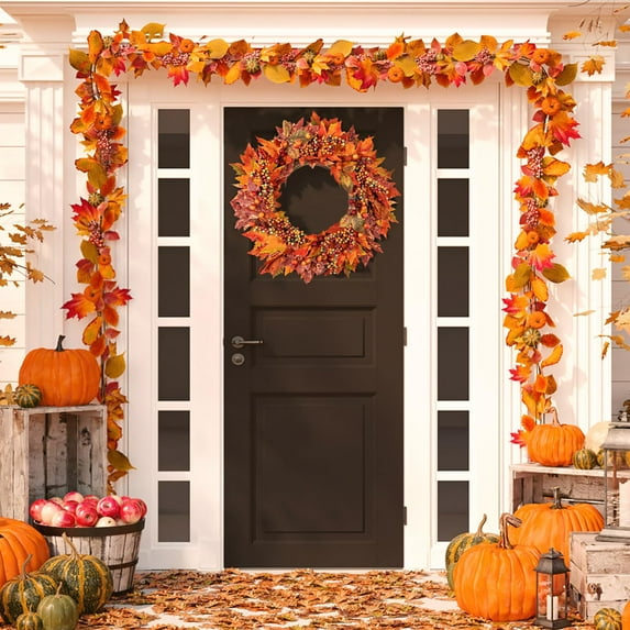 20 Inch Fall Wreaths for Front Door, Fall Decorations for Home,Fall ...