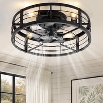 Lokivas 52" Modern Ceiling Fan with Light and Remote, Flush Mount with ...
