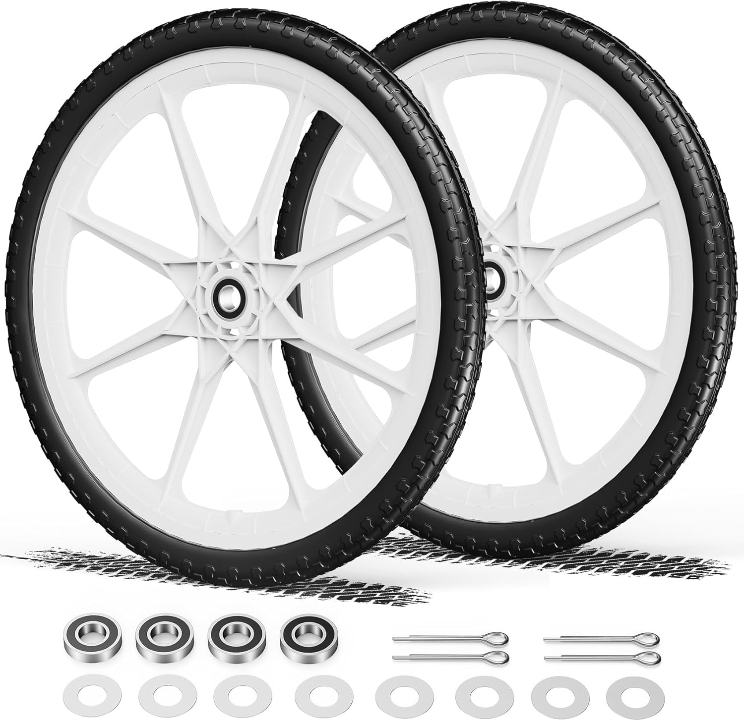 20 Inch Flat Free Wheelbarrow Wheels Compatible with rubbermaid Cart ...