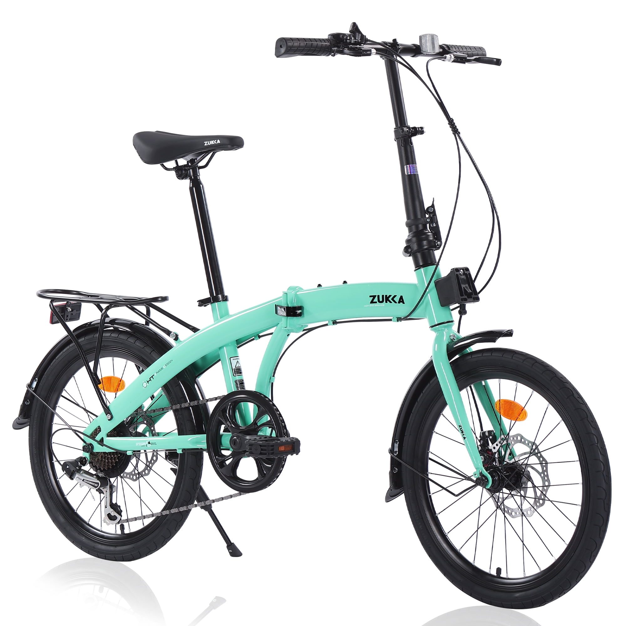 20 Inch Folding Bike 7 Speed Shifter Foldable Bicycle Portable Commuter ...