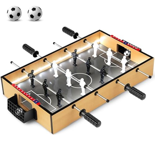 20 Inch Foosball Table - Tabletop Football Table w/LED Lights ...
