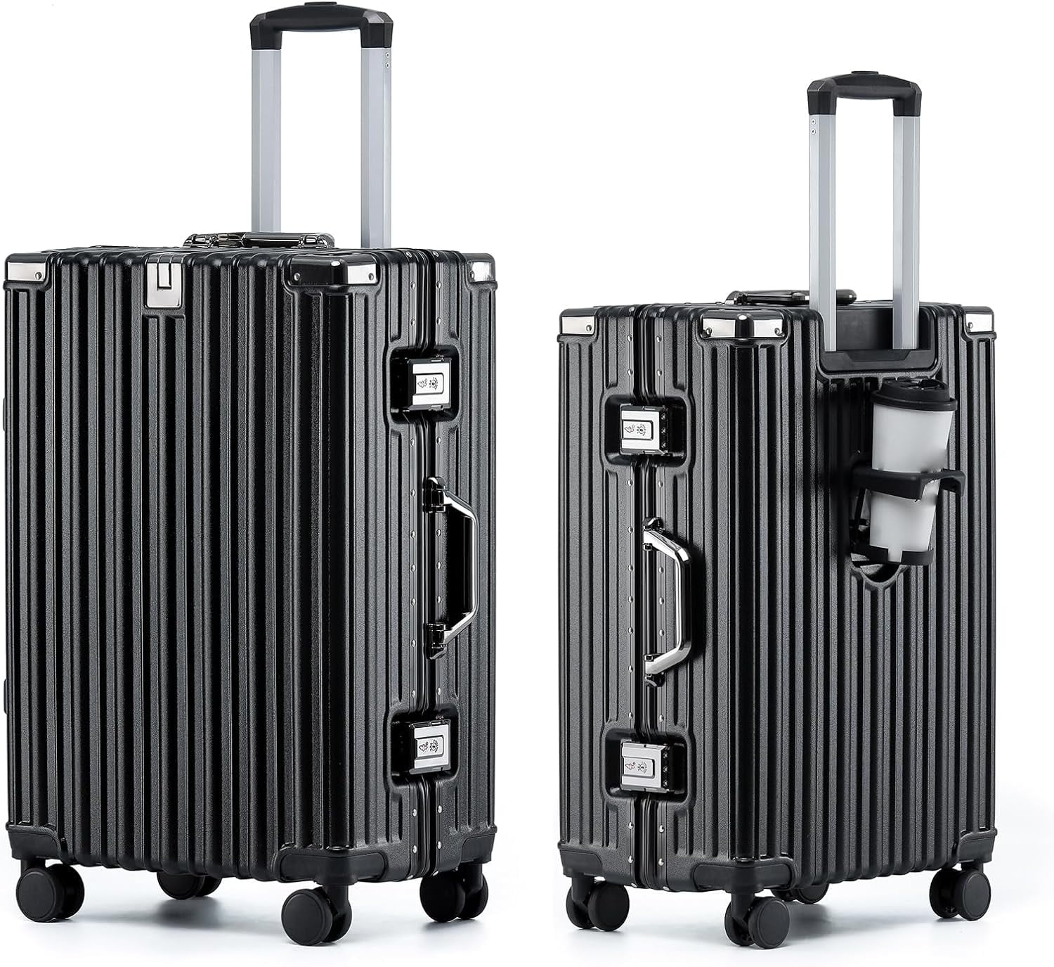 20 Inch Frame Carry Luggage with Spinner Wheels, PC Hard Shell Suitcase ...