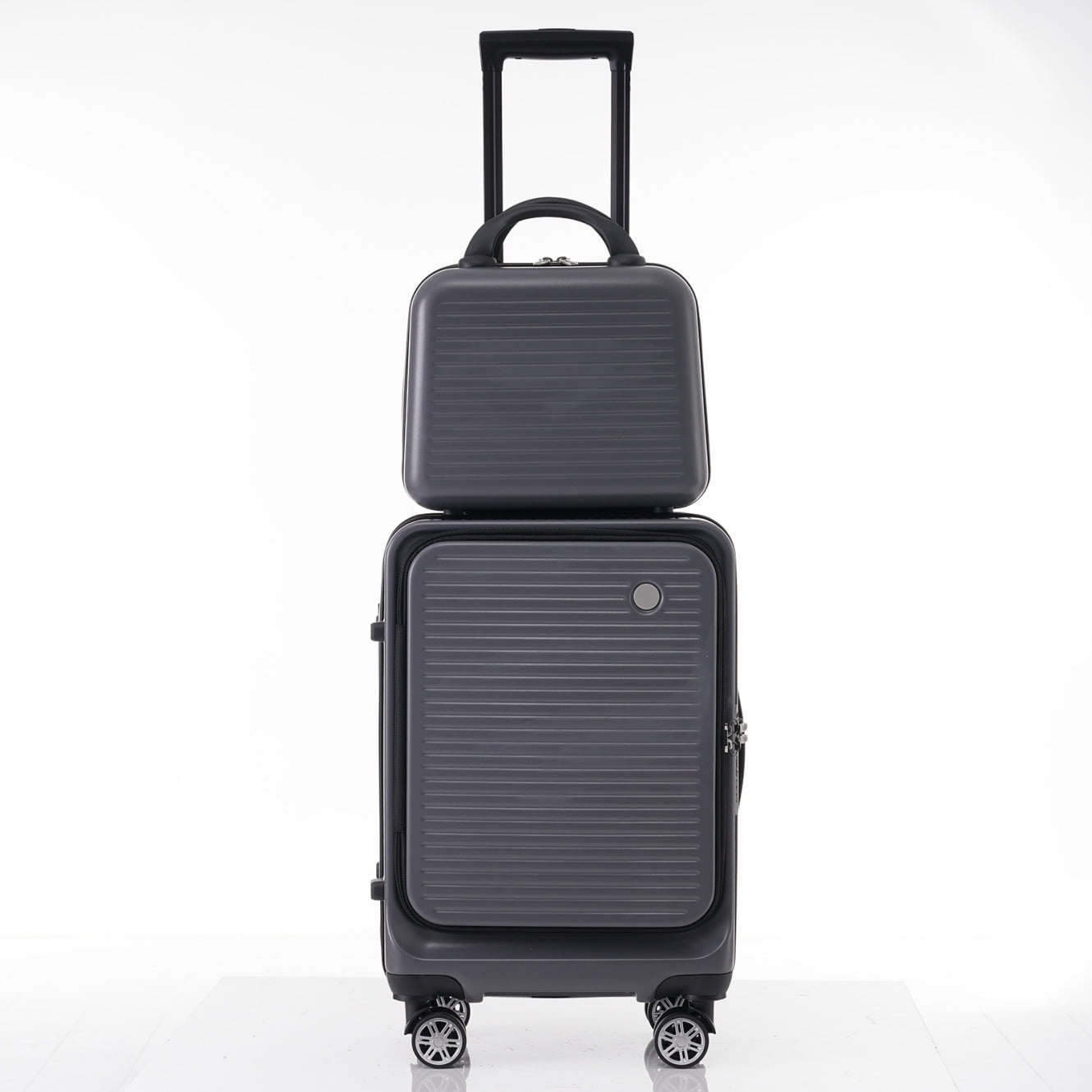 20 Inch Front Open Luggage with 1 Portable Carrying Case, Carry-on ...