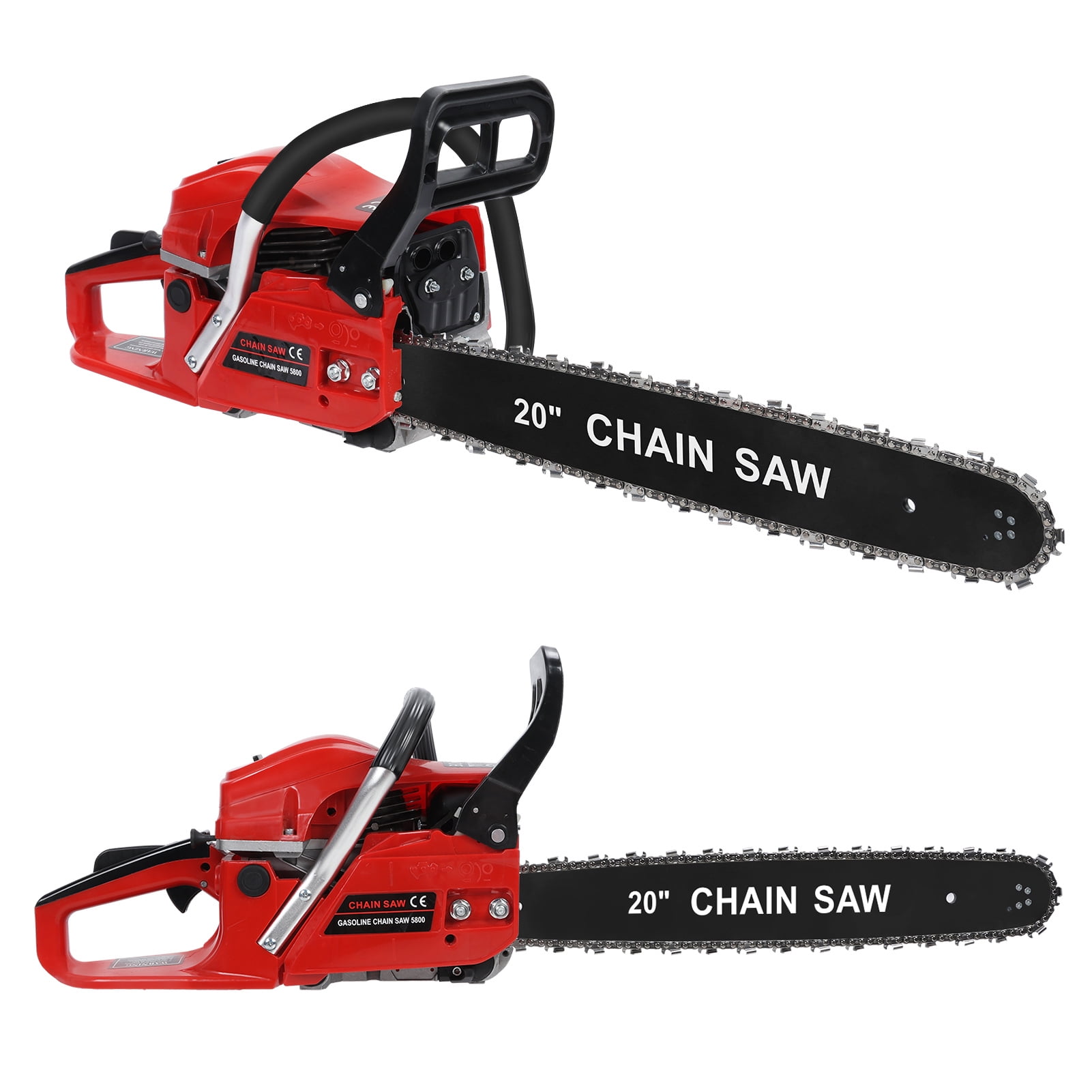 20 Inch Gas Chainsaw, 58CC 2-Stroke Gas Powered Chainsaw, Handheld ...