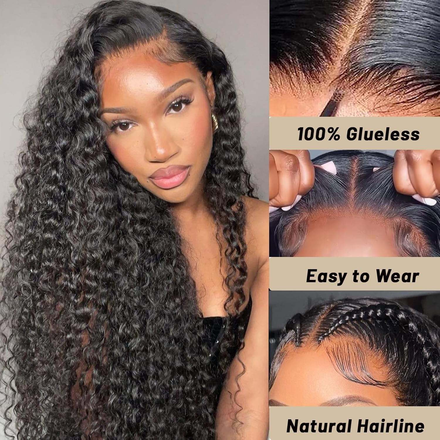 20 Inch Glueless Wigs Human Hair Pre Plucked Pre Cut 5x5 HD Lace ...