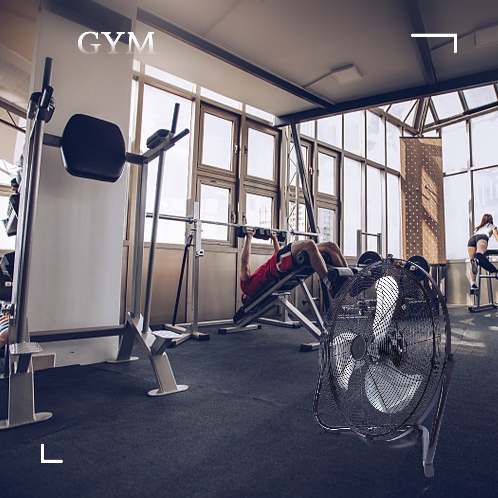 20 Inch Heavy Duty Metal Floor Fan, High Air Volume Indoor Fan, High ...