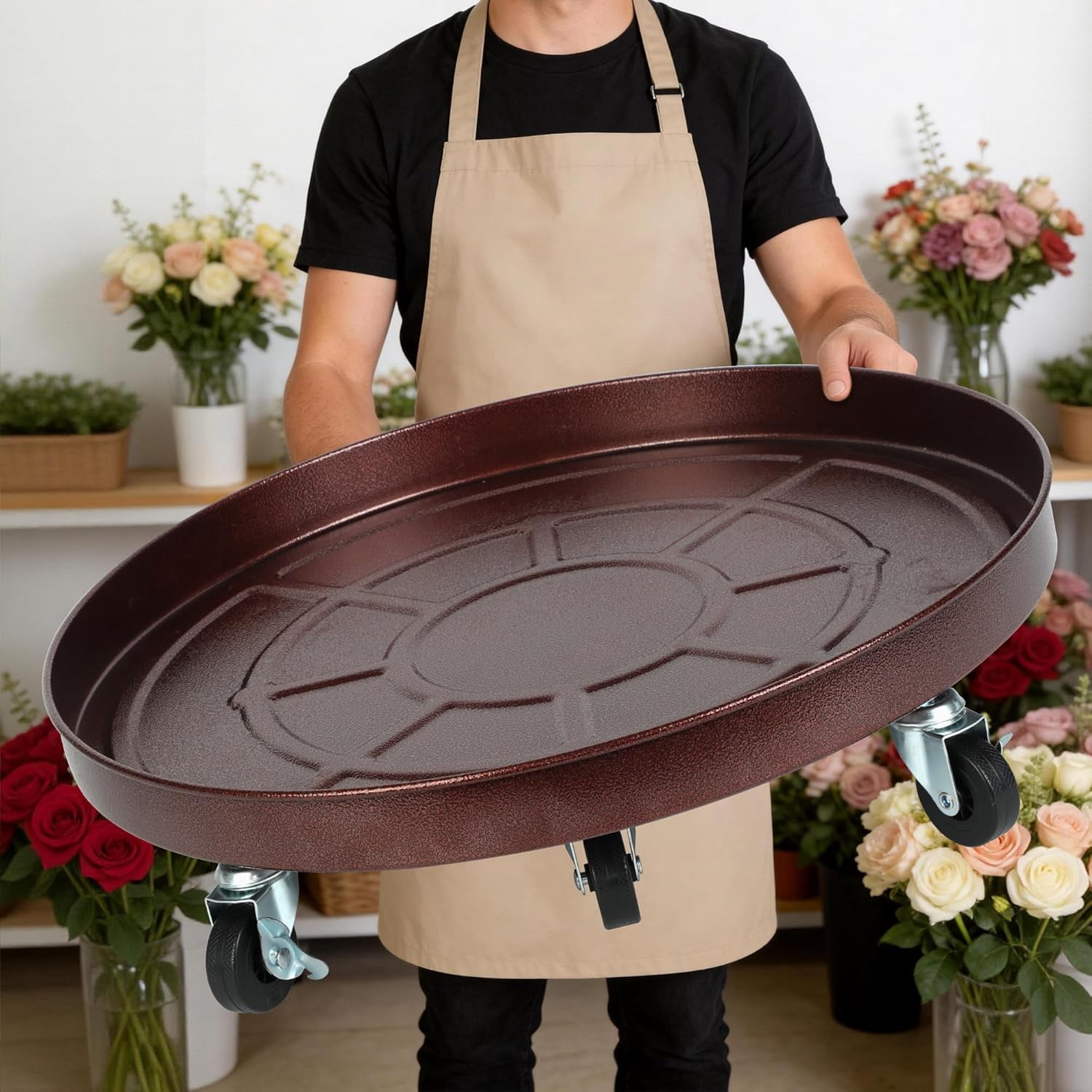 20 Inch Heavy-Duty Plant Caddy with 8 Swivel Casters (4 Locking), 550 ...