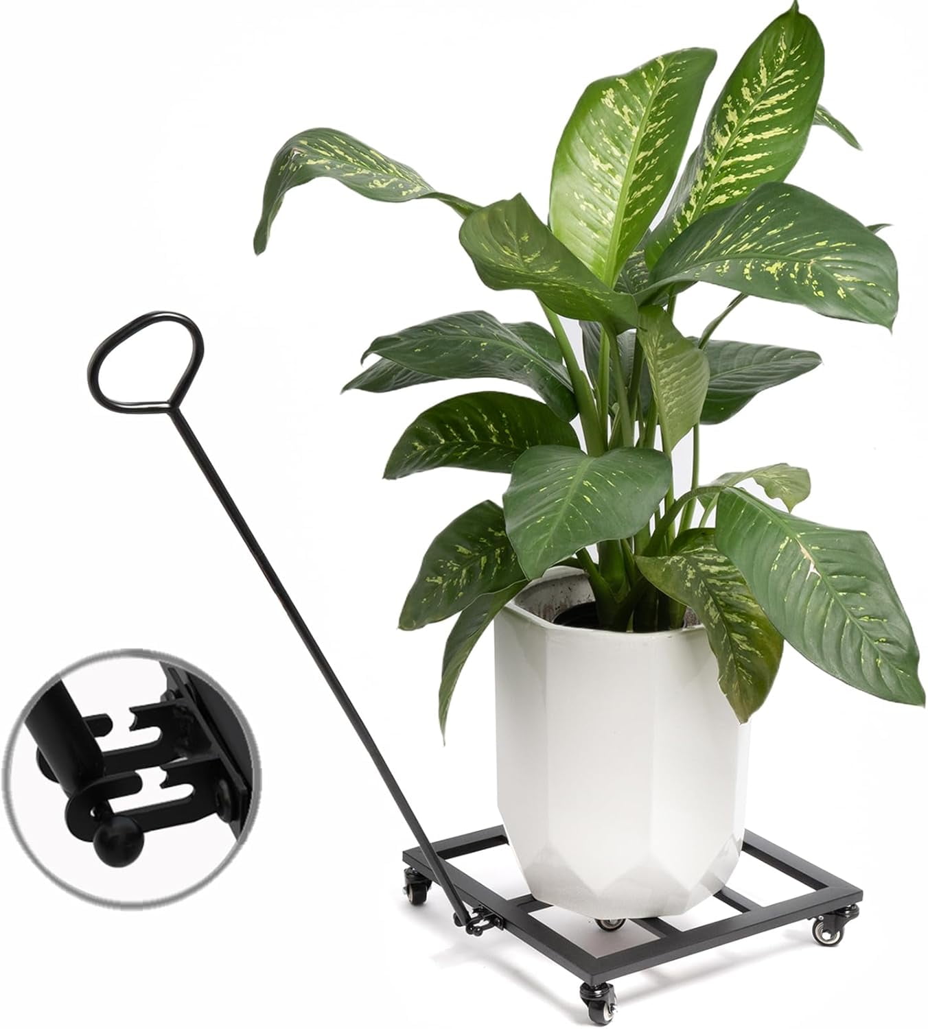 20-Inch Heavy Duty Plant Cart with Wheels - Indoor/Outdoor Metal Plant ...