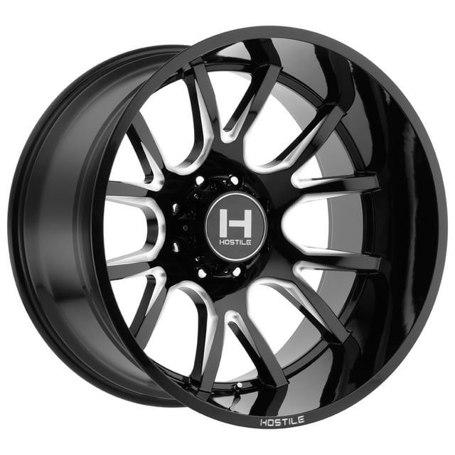 20" Inch Hostile H113 Rage 20x10 5x127(5x5") -19mm Black/Milled Wheel ...