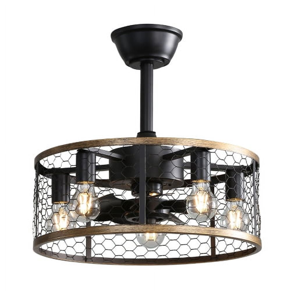 20 Inch Industrial Caged Ceiling Fan With 7-ABS Blades Remote Control ...