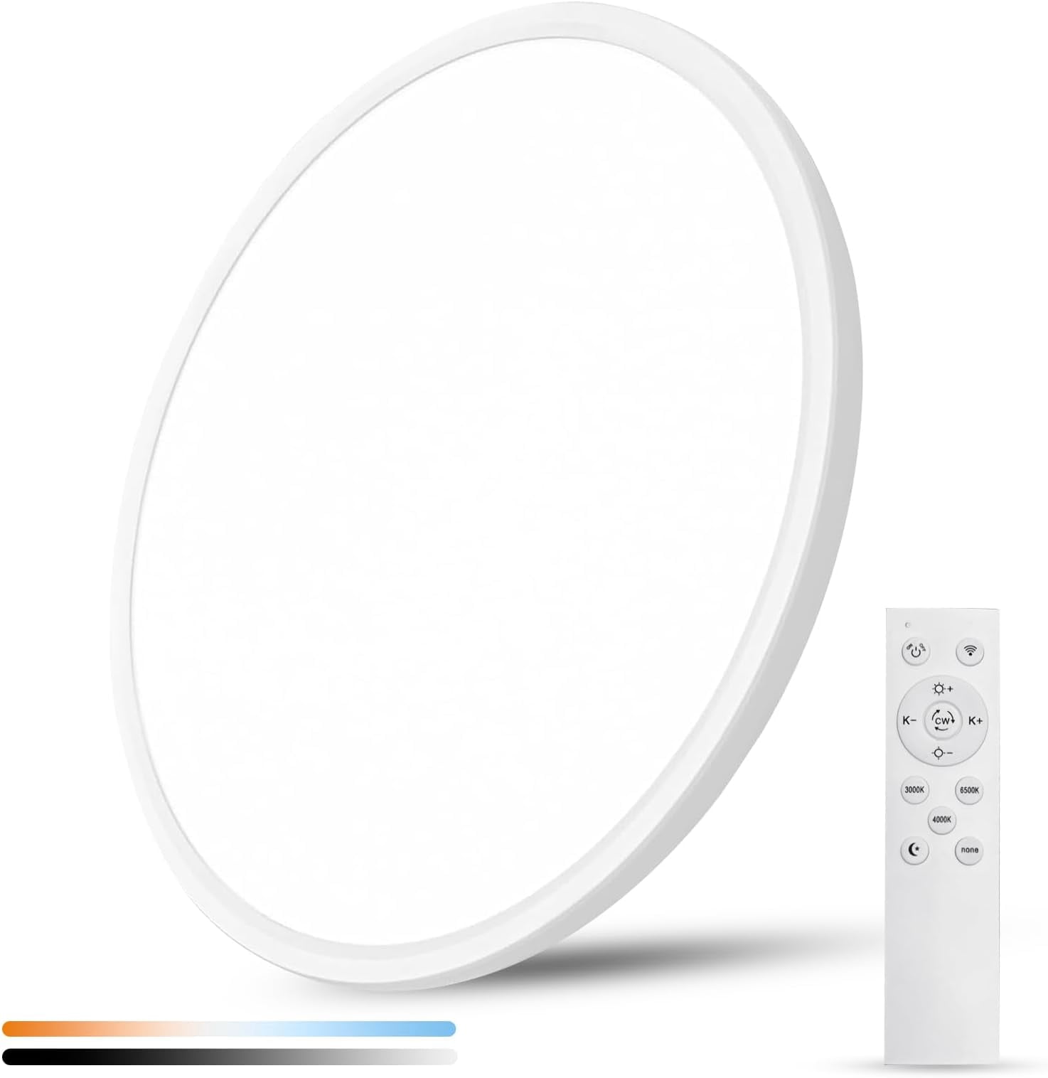 20 Inch Large LED Flush Mount Ceiling Light with Remote, 40W,4350LM ...