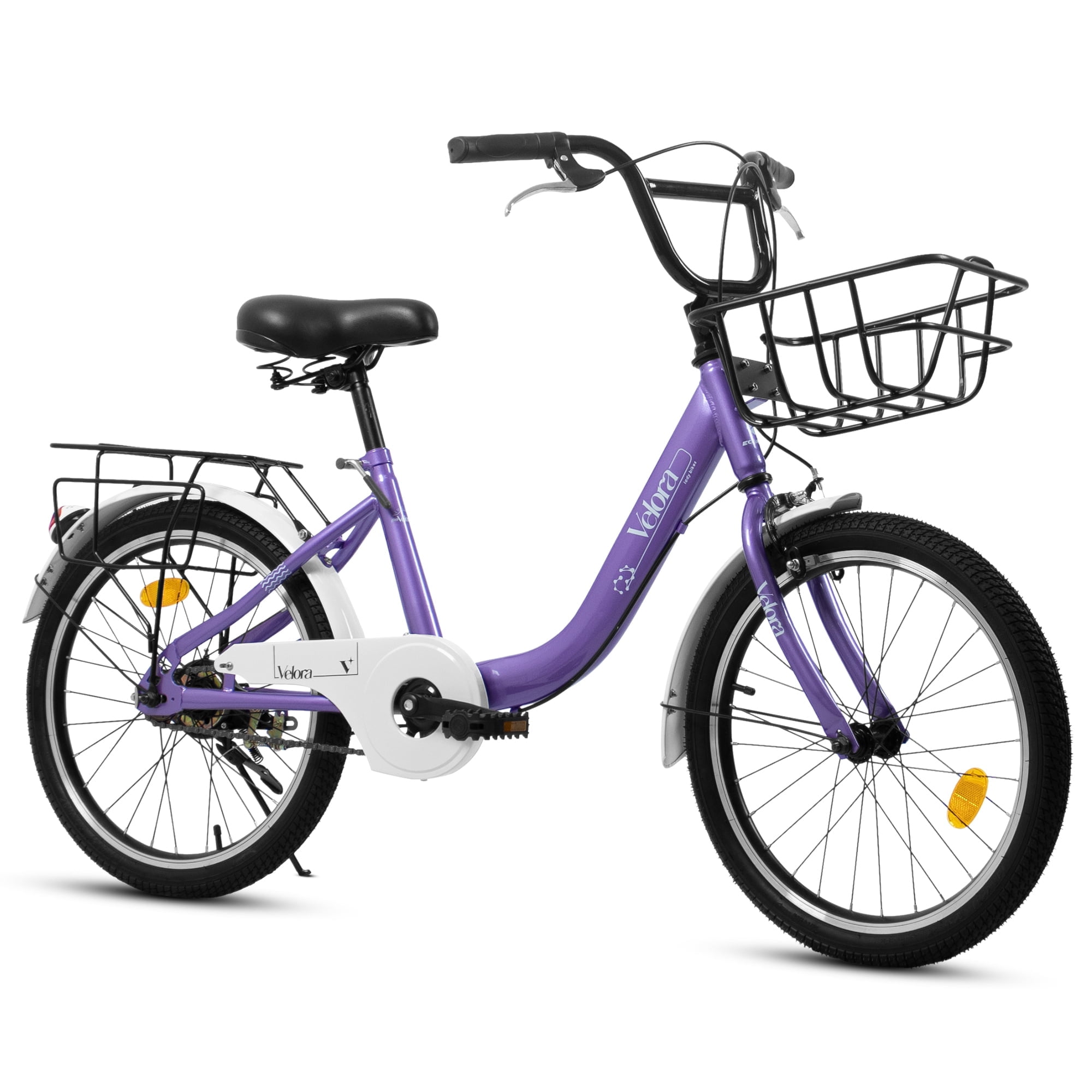 20-Inch Lightweight Steel Frame Bike, Single-Speed with Coaster & V ...