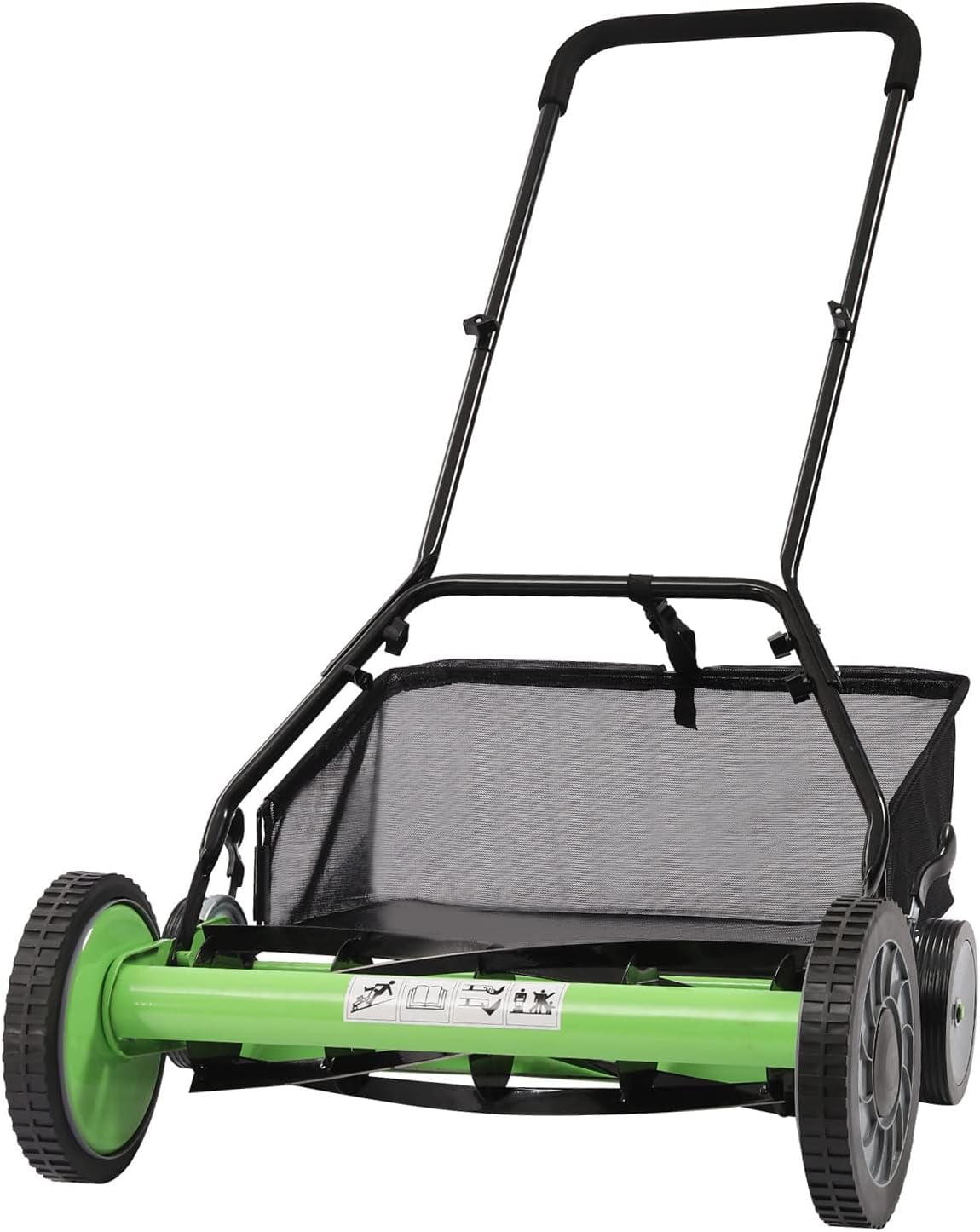 20-Inch Manual Reel Mower, 5-Blade Push Cordless Lawn Mower with ...