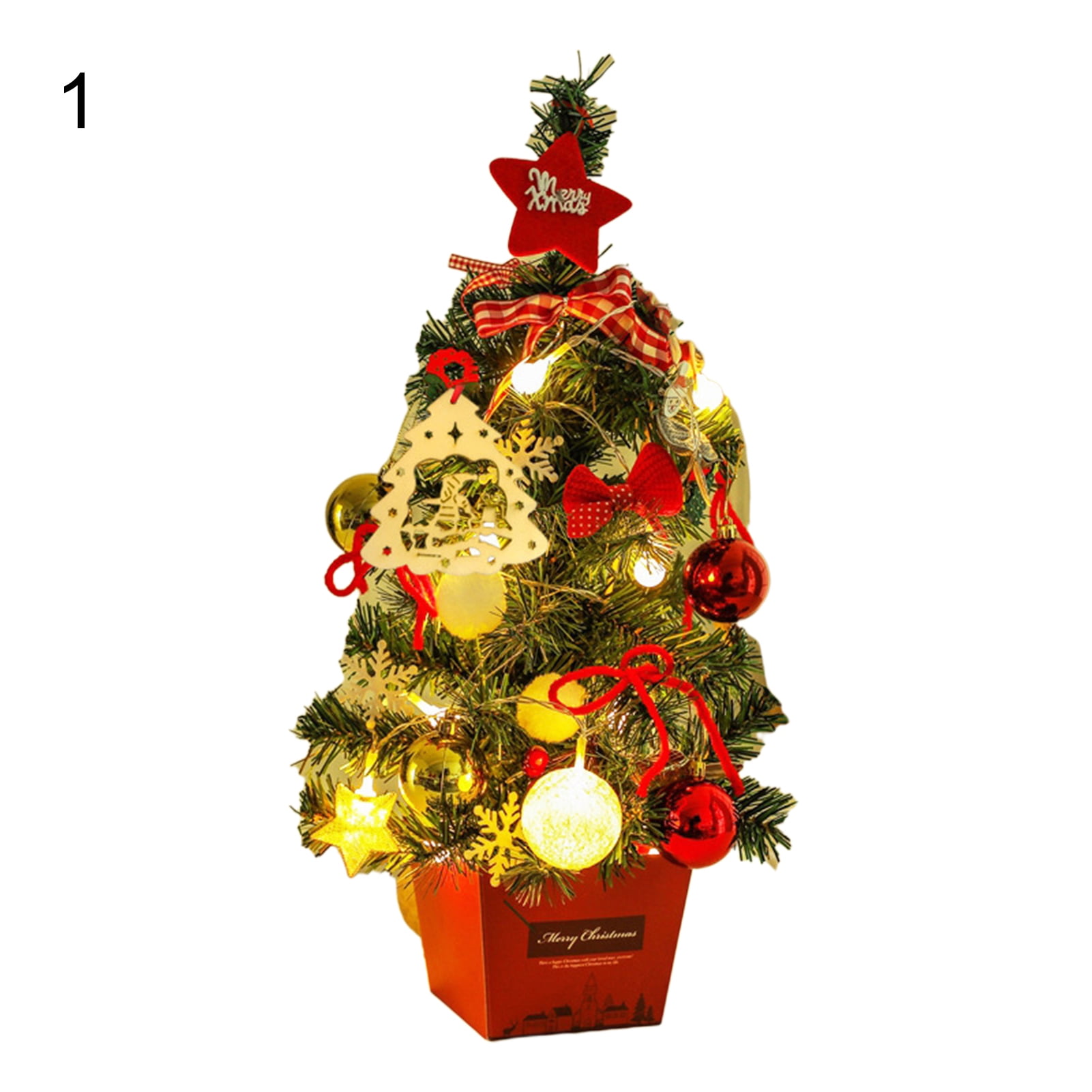 20 Inch Mini Christmas Tree, Table Top Artificial Christmas Trees with ...