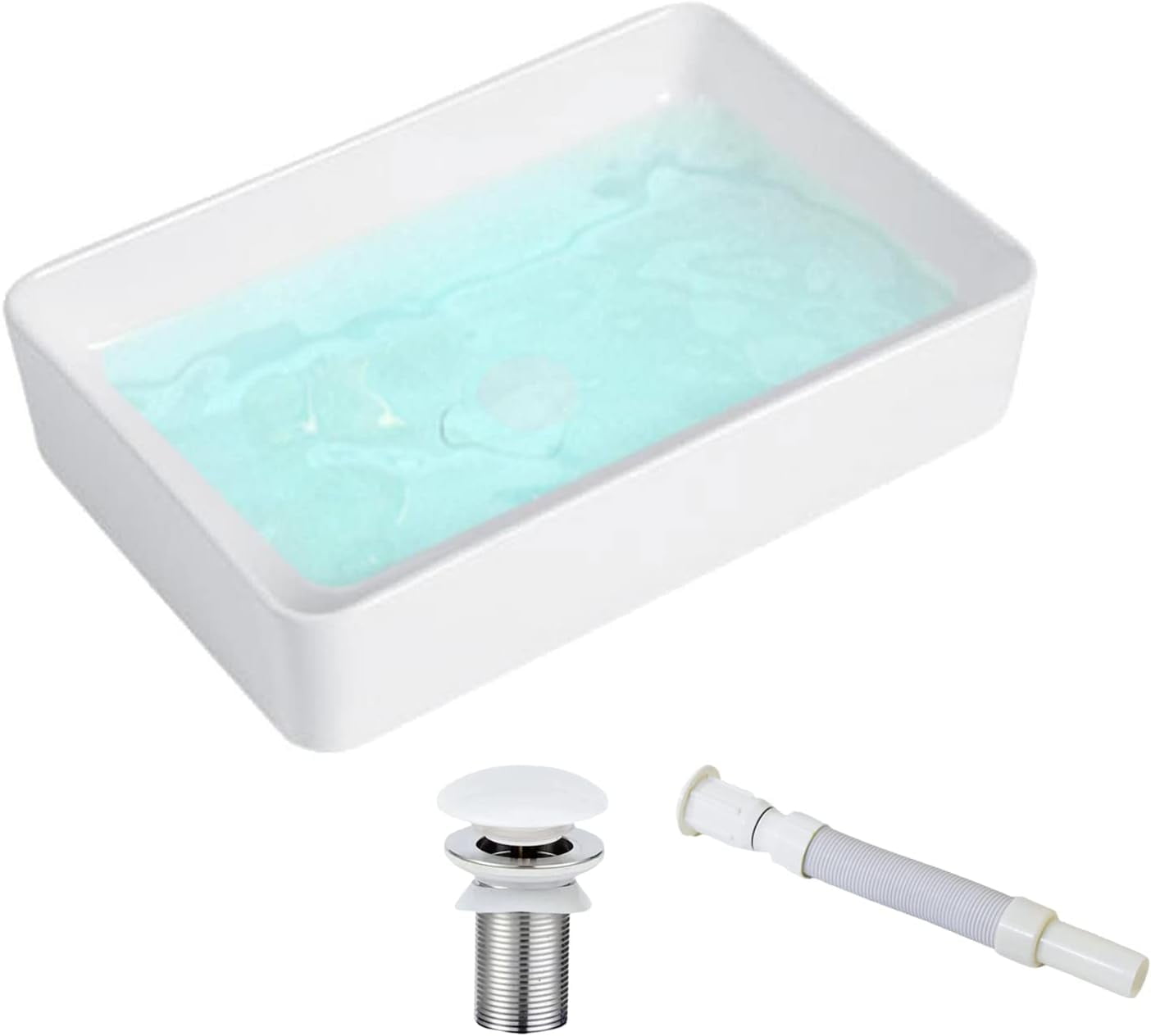 20 Inch Modern Rectangular Vessel Sink for Bathroom Vanity Sinks Above ...