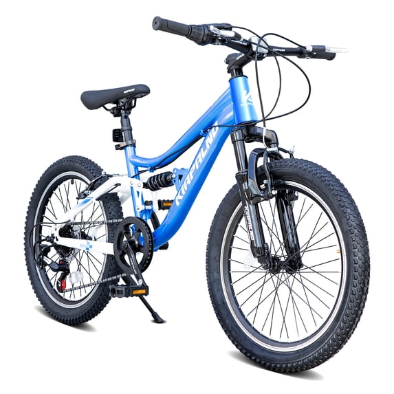 20 Inch Mountain Bike,7-Speed Adult Dual-Suspension Bicycle with Sturdy ...