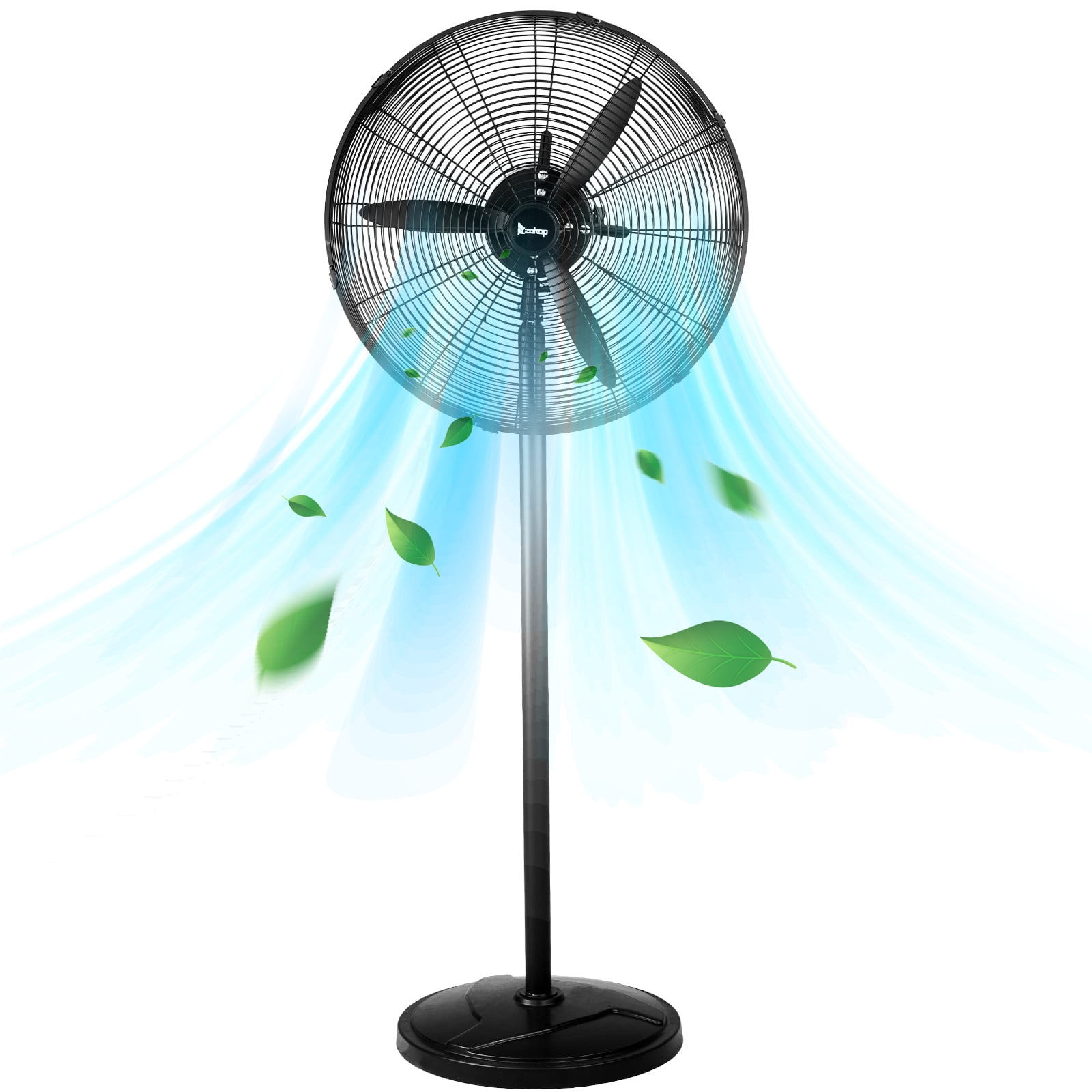 20 Inch Pedestal Floor Fan 5000CFM, Oscillating Standing Fan ...