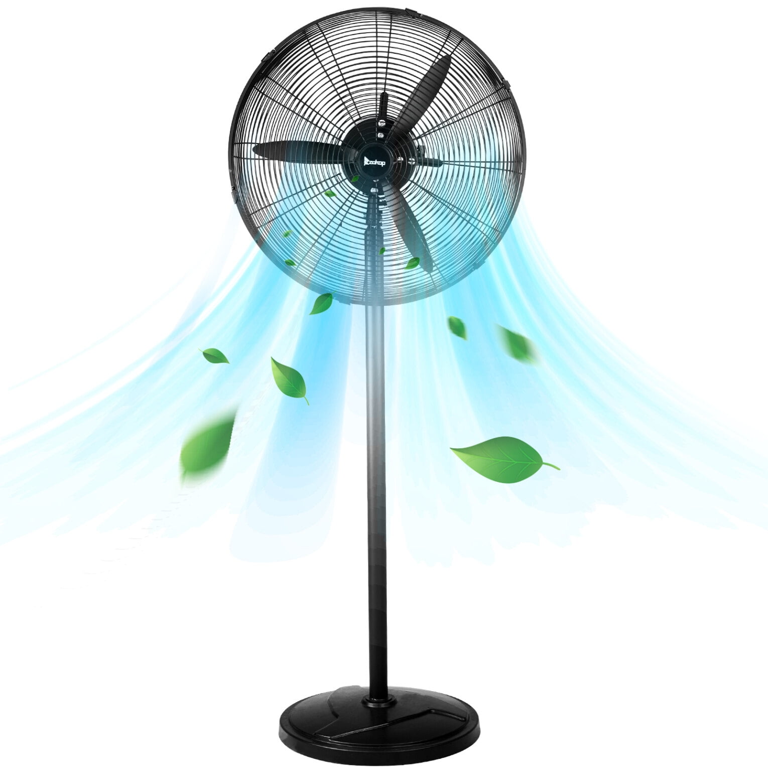 20 Inch Pedestal Floor Fan 5000CFM, Oscillating Standing Fan with ...