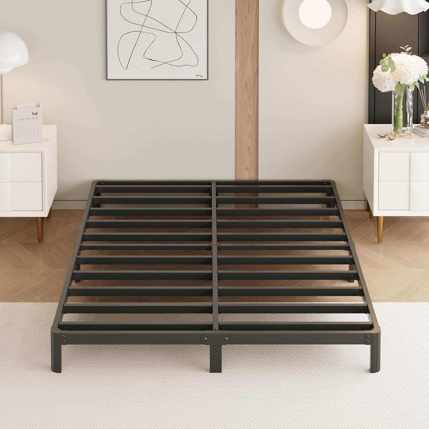 20 Inch Queen Bed Frame Rounded Corner Legs Platform Bed Frame Queen ...