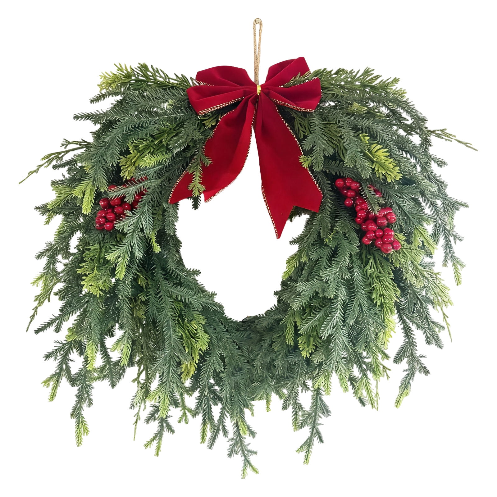 20 Inch Real Touch Christmas Wreaths for Front Door Realistic Large ...