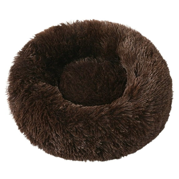 20 Inch Round Small Dog Bed Cat Bed Washable Plush Cuddler Warming Cozy ...