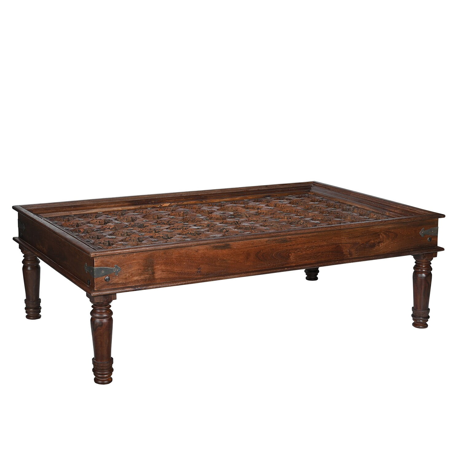 20 Inch Tall Distressed Finished Coffee Table | Hallway Rectangle Solid ...