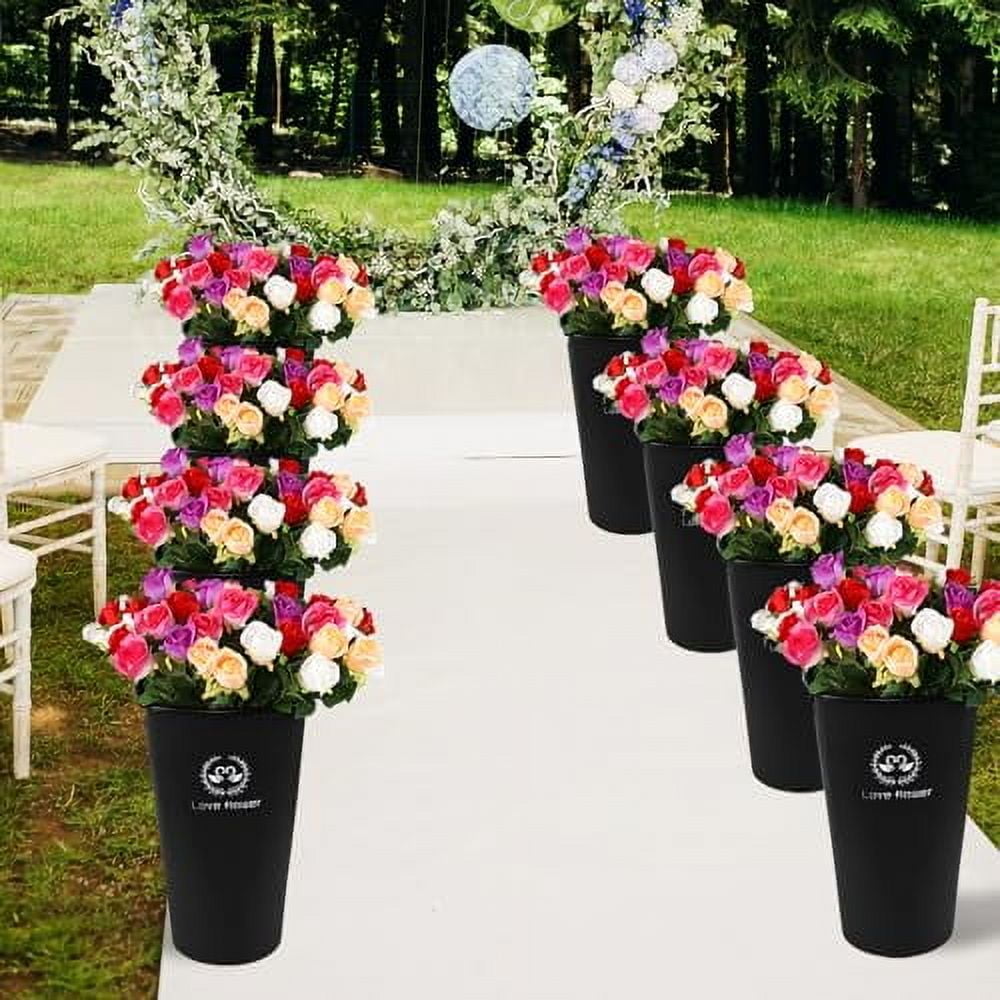 20 Inch Tall Flower Buckets with Cutout Handle for Cut Flowers, 4 Packs ...
