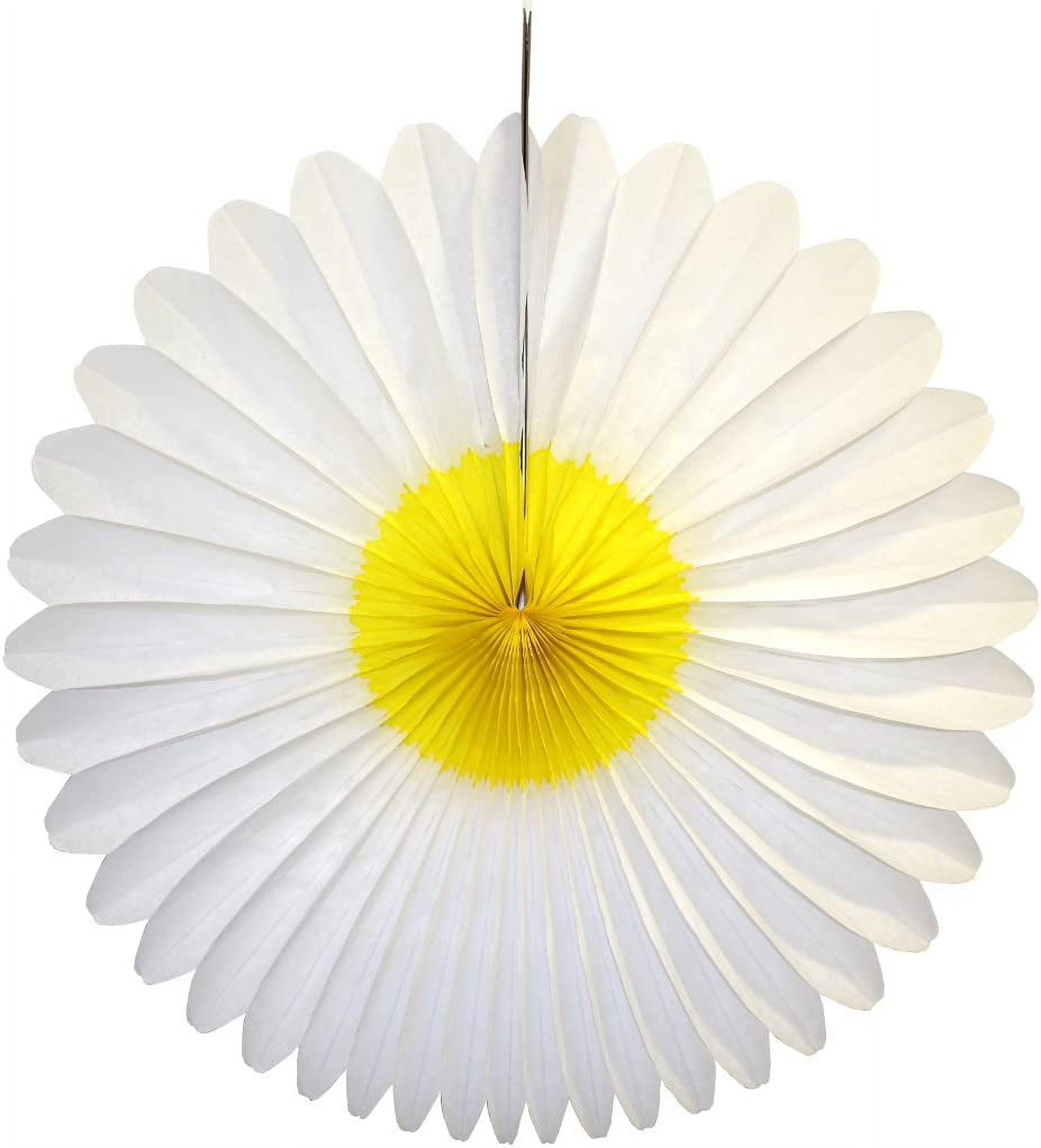 20 Inch Tissue Paper Flower Fan (White and Yellow) - Walmart.com