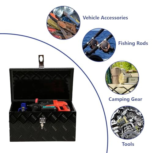 20 Inch Tool Box Heavy Duty Aluminum Stripes Plated Tool Box for Truck ...