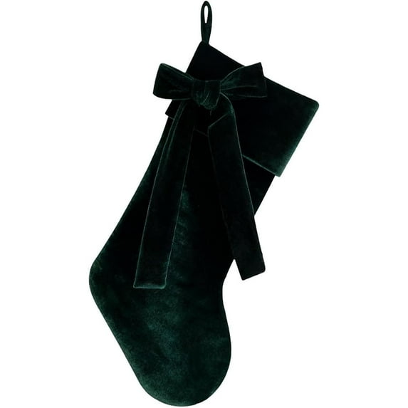 20 Inch Velvet Christmas Stocking with Large Decorative Bow Luxury ...