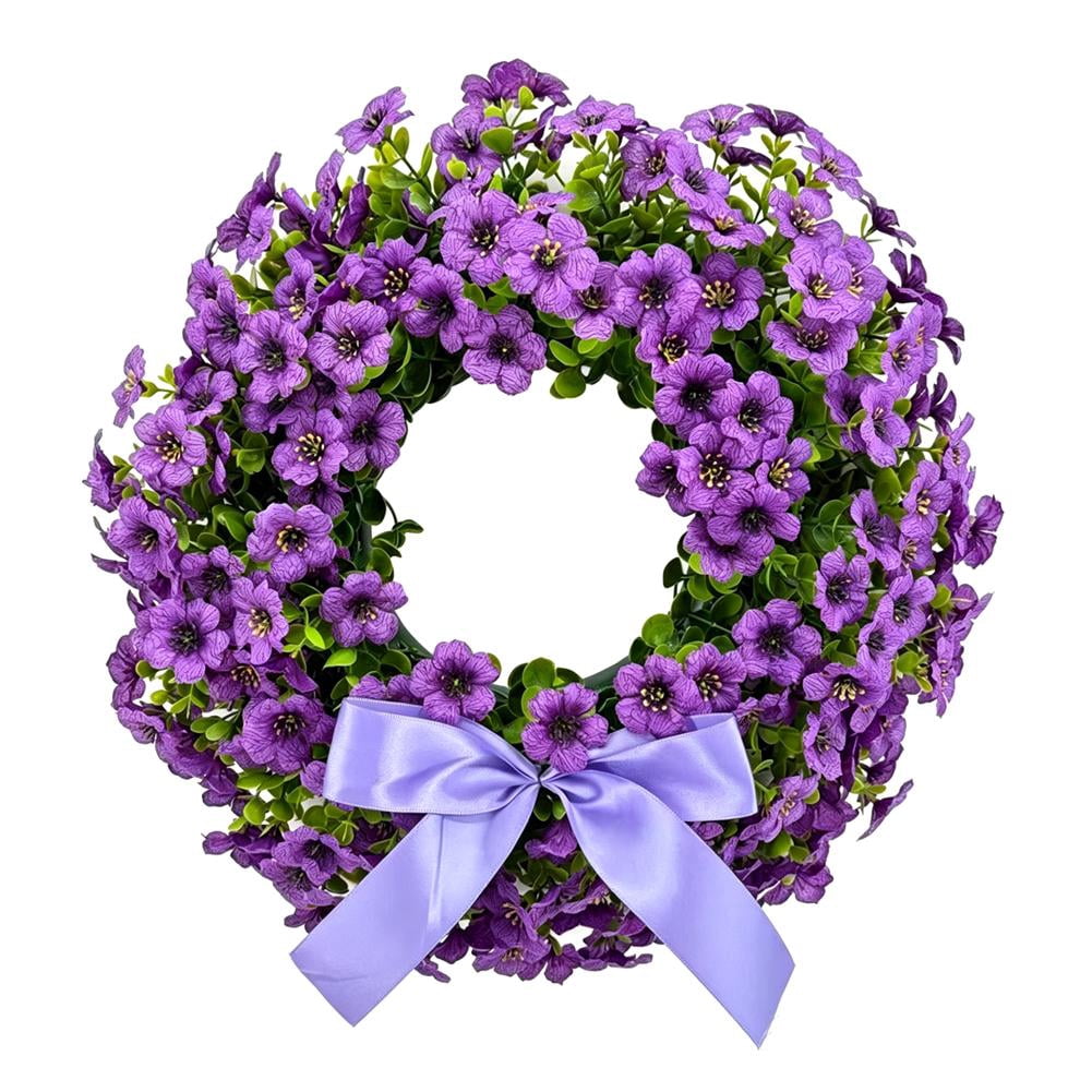 20 Inch Violet Artificial Silk Flower with Green Eucalyptus Leaves ...
