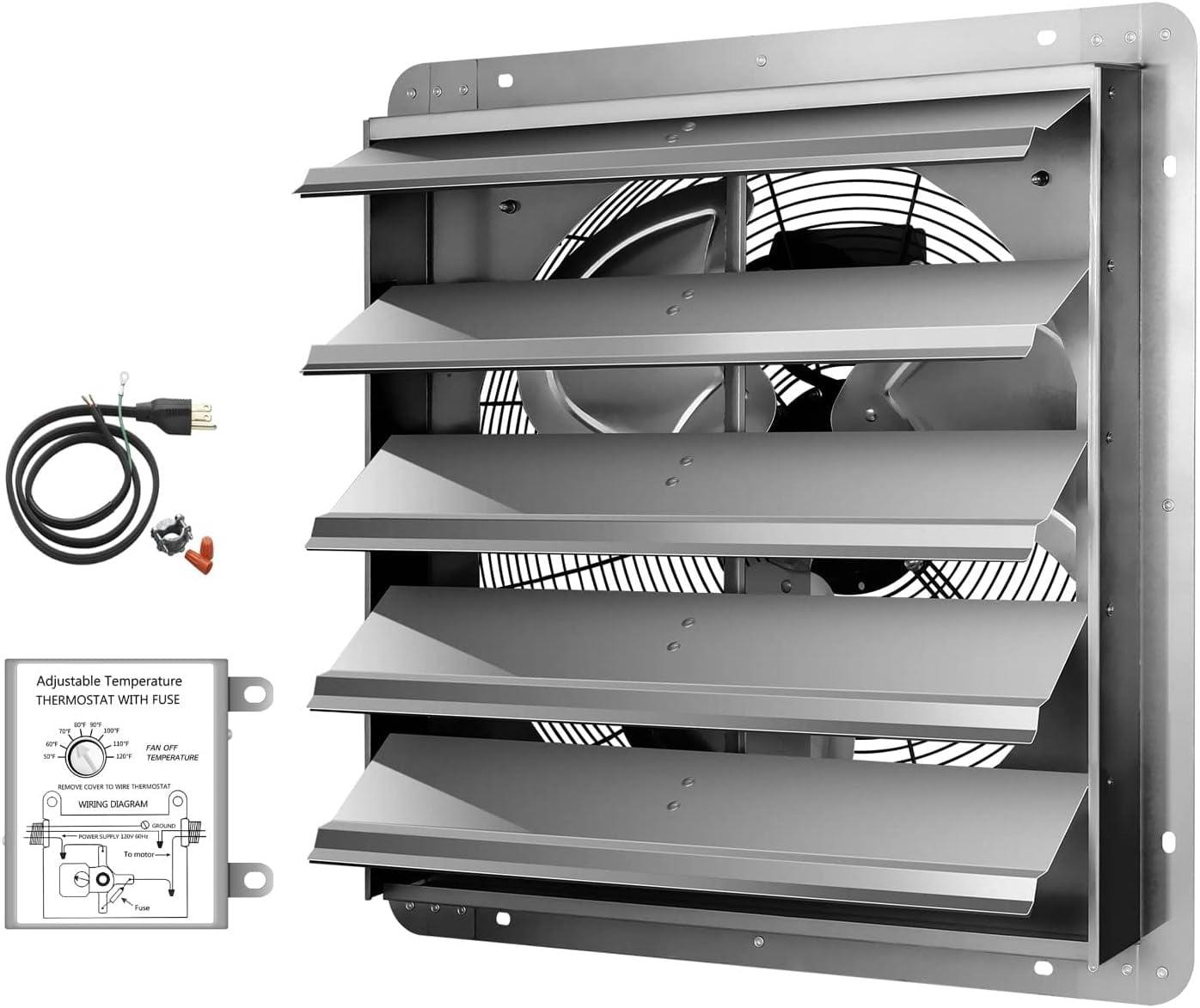 20 Inch Wall Mounted Shutter Exhaust Fan with Temperature Controller ...