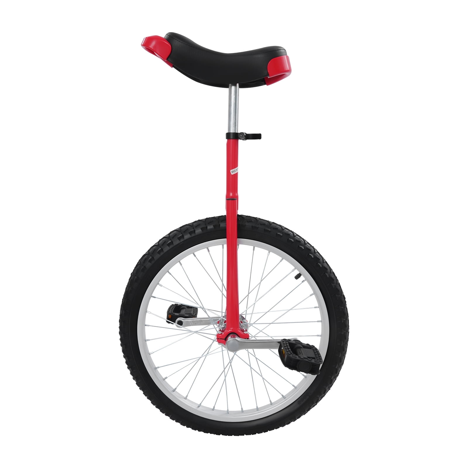 20 Inch Wheel Classic Red Unicycle with Anti-Skid Alloy Rim, Adjustable ...